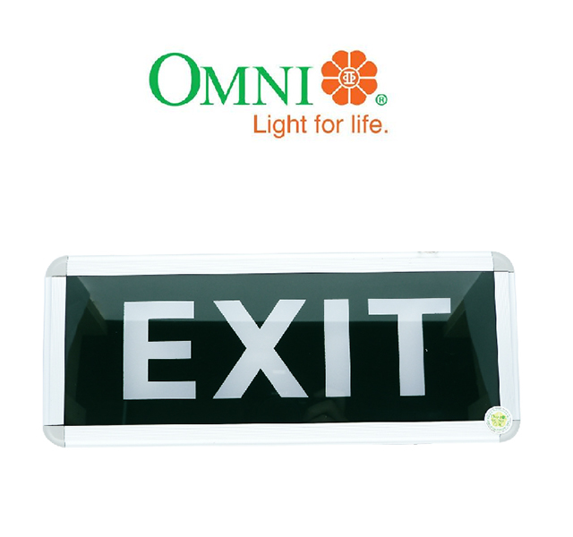 Omni LED Exit Automatic Emergency Lamp Combo, Thermoplastic Housing 2x1 ...